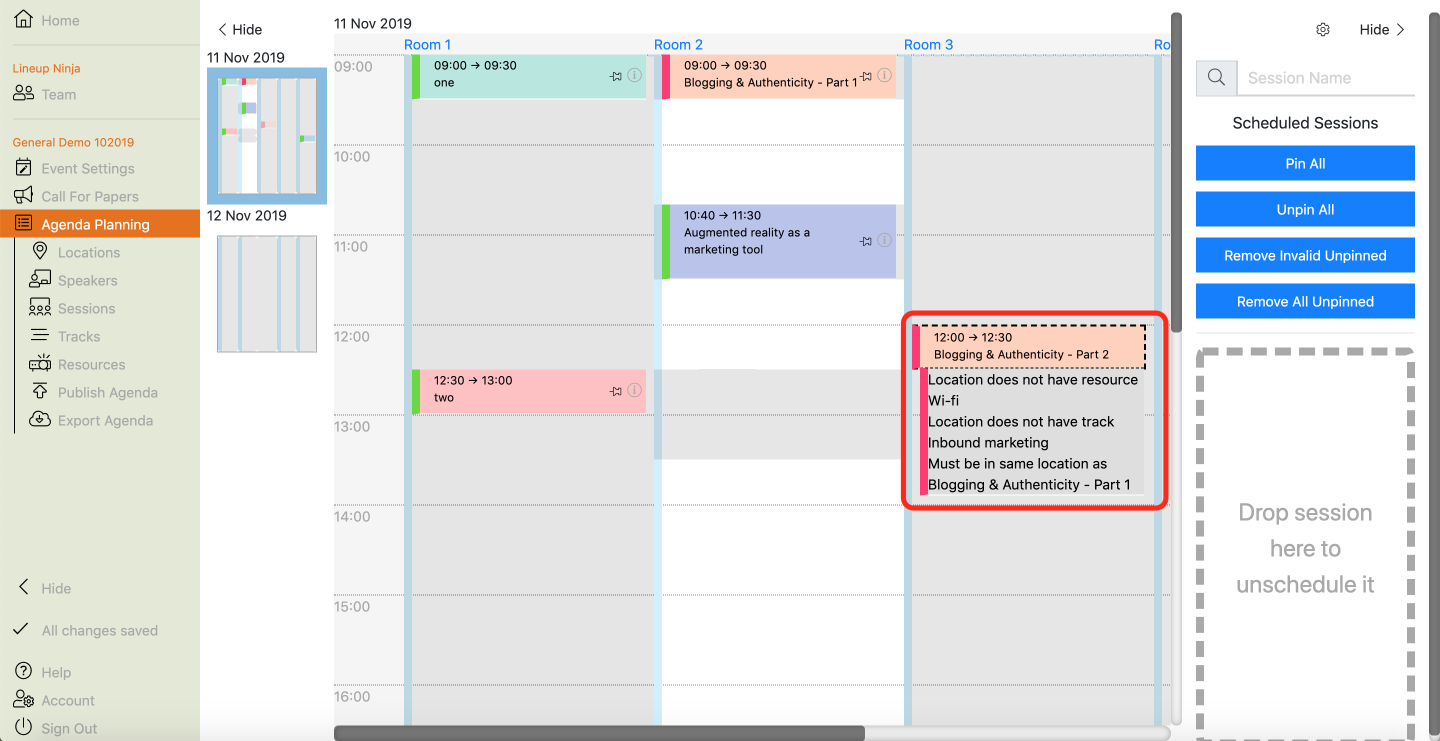 Agenda Planning :: Lineup Ninja Documentation