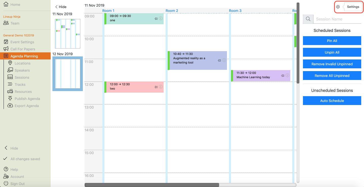 Agenda Planning :: Lineup Ninja Documentation